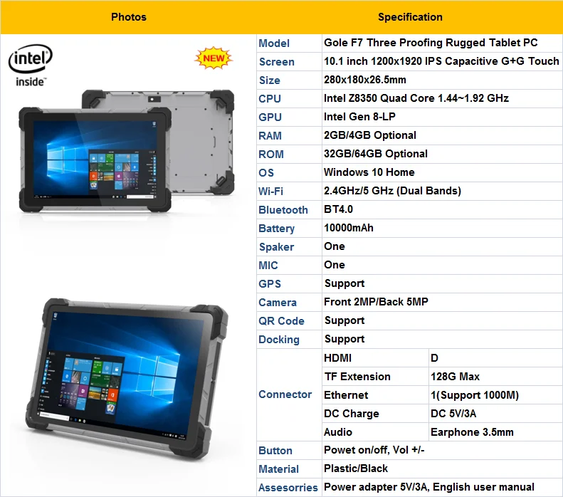 Rugged Tablet With Barcode Scanner 3g/4g Module Camera Front 2.0mp Back ...