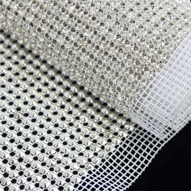 Wholesale 24rows Fabric Rhinestone Mesh Crystal Rhinestone Mesh Trim ...