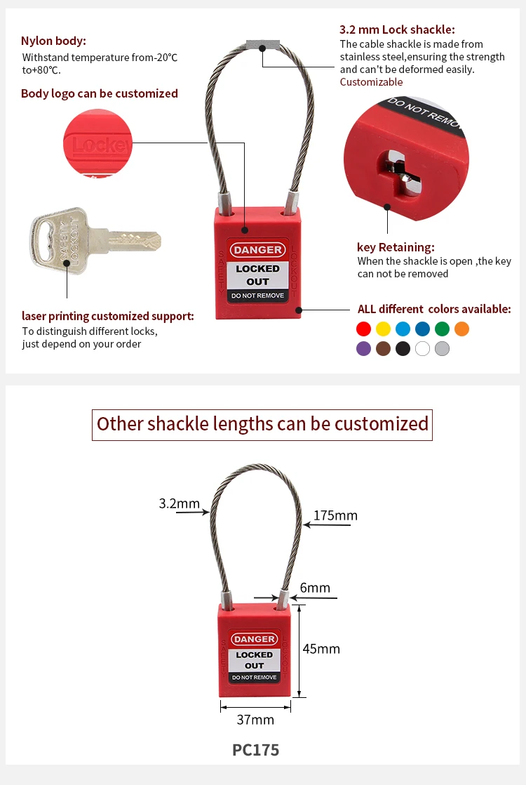 Best Adjustable Locks Nylon Cable Padlock,Steel Padlock With Wire ...
