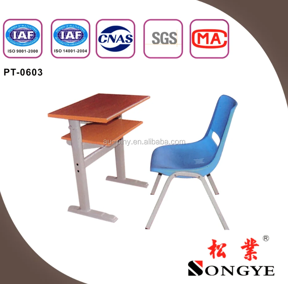 Wooden University School Desk And Chair College Classroom Furniture ...