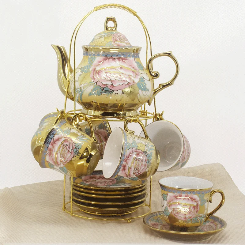 European Luxury High Class Gold Rim Porcelain Royal Afternoon Tea Party ...