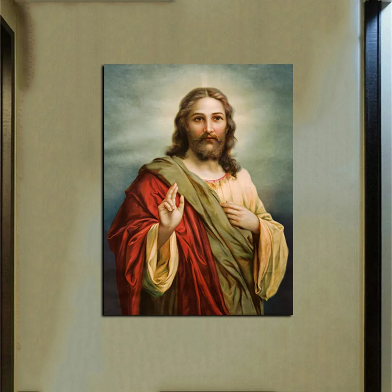 Christ Religion Christian Wall Art Jesus Print Picture Led Light Framed ...