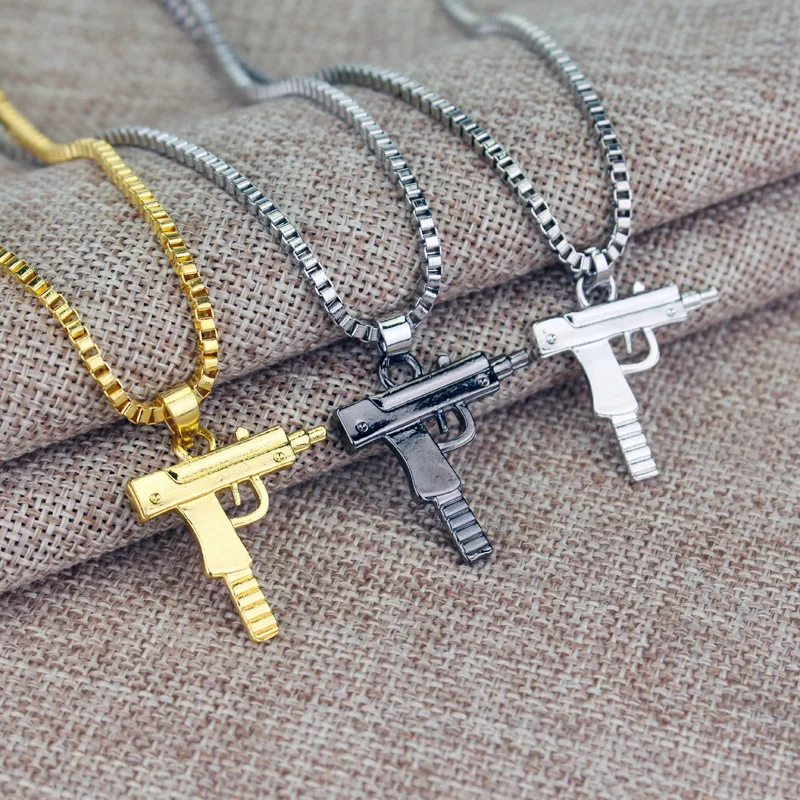 Uzi Necklace - Fashionable Men's Jewelry with Gold Plating