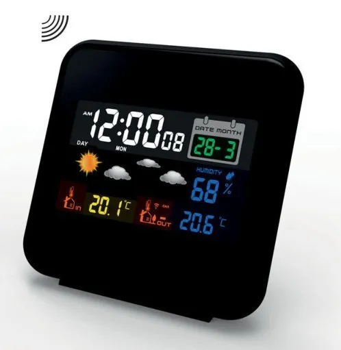 Indoor Outdoor Time Weather Gadget Forecast Rf Wireless Weather Station ...