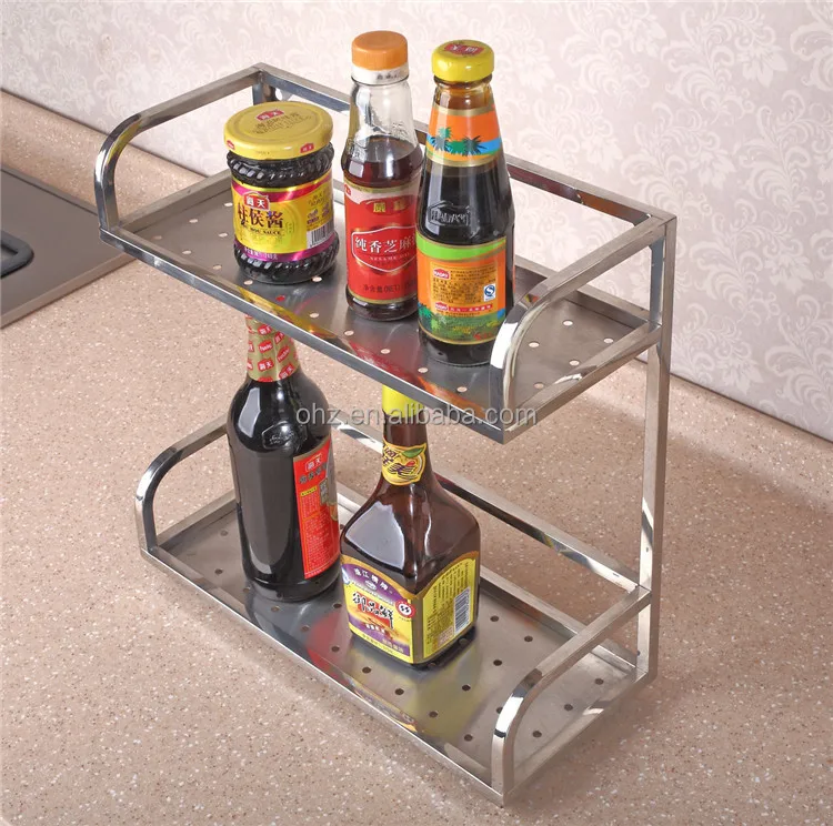 6b Modern Wall Mounted Kitchen Storage Stainless Steel Spice Rack ...