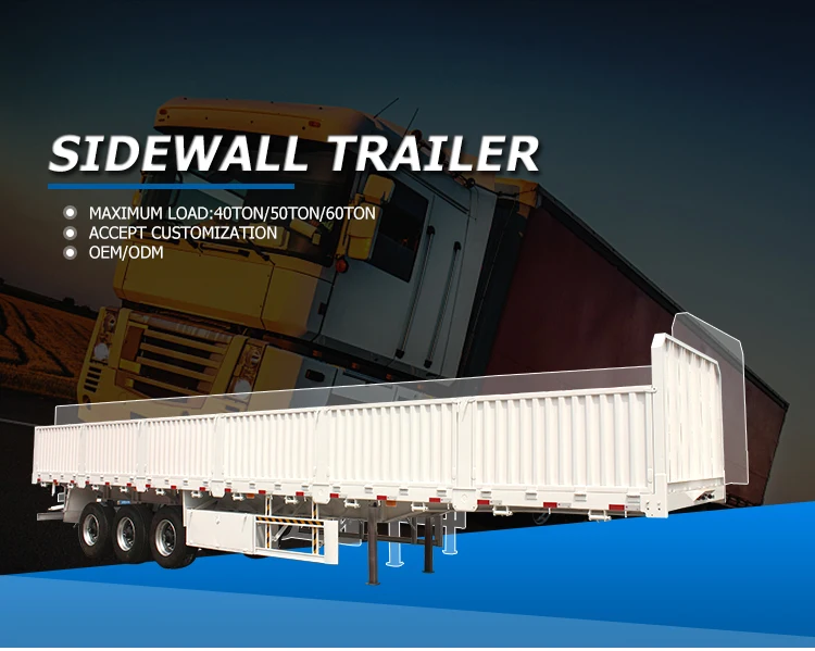 100 Ton Interlink Side Dump Trailer 60 Tons Tipper Trailer Tandem 4 ...