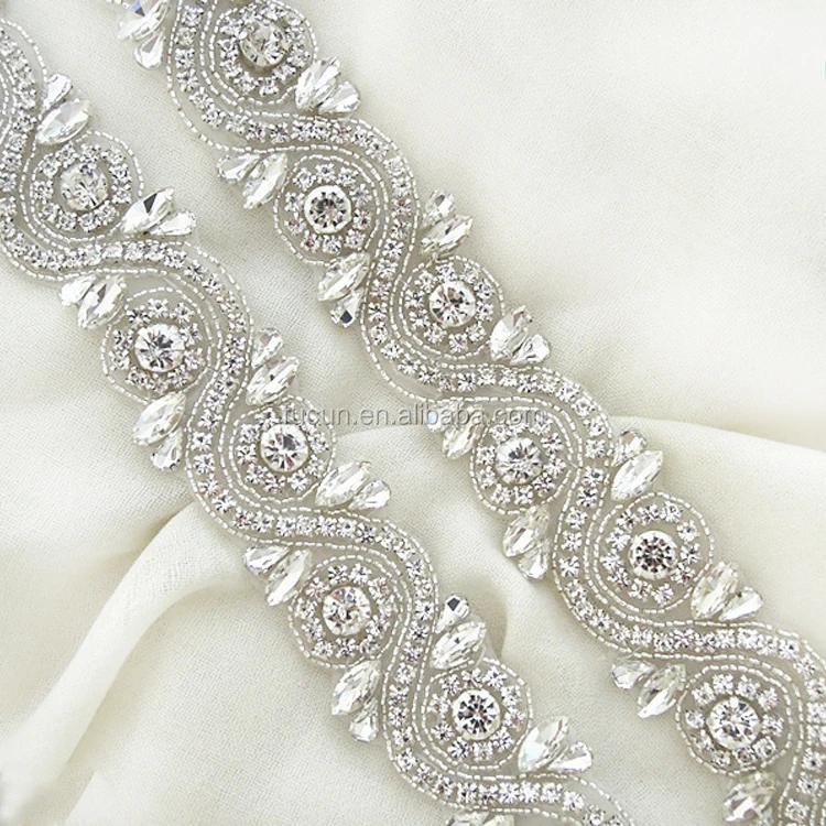 Wholesale Rhinestone Sew On Trim Bridal Decoration Fabric Laces ...