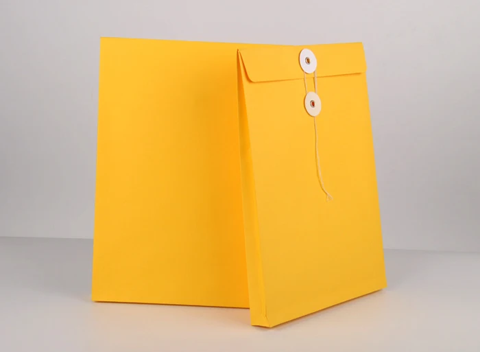 A4 Candy Color Kraft Paper String Tie Closure Envelope With Button Eyelets - Buy Paper String ...