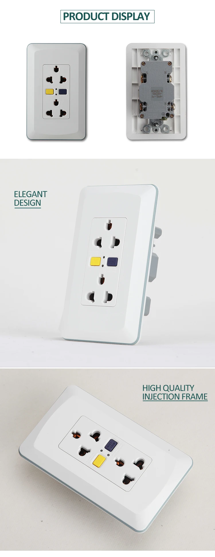 Standard Electrical Plugs 230V 10A Wall Socket Receptacle