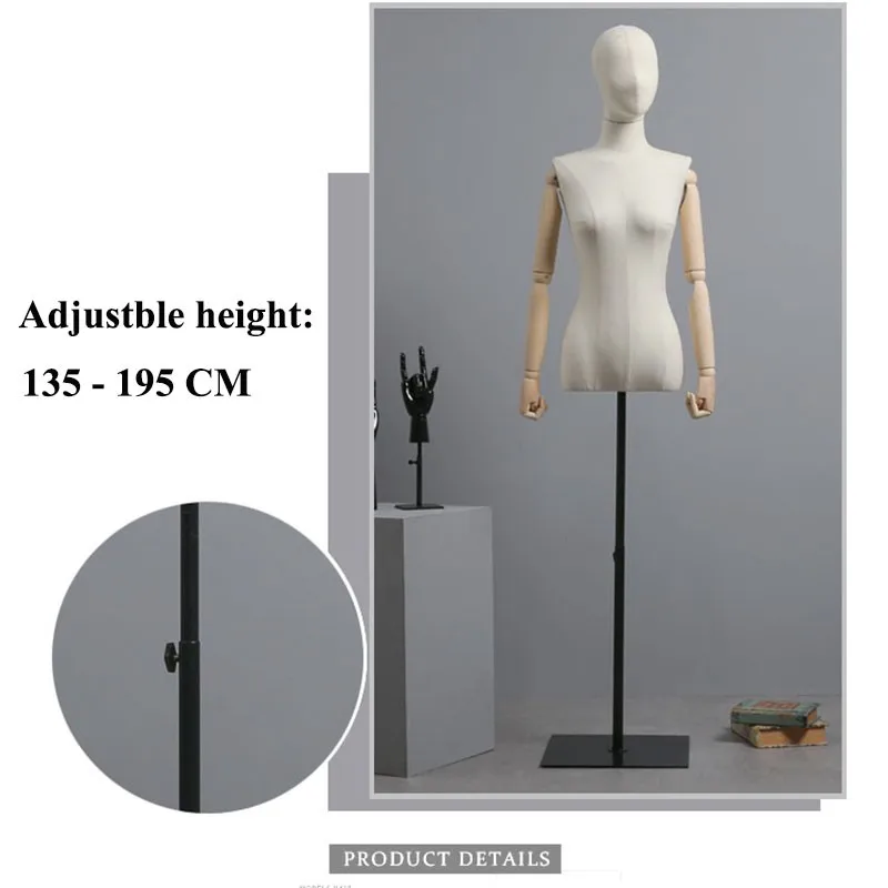 Xinji Fashionable Manikin Women Fabric Covered Female Mannequin Torso ...