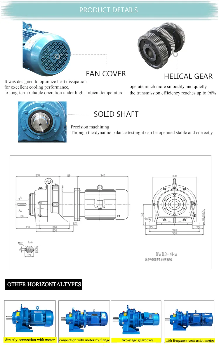 BWD4 Cycloidal Drive Electric Motor Reductor Transmission Gearbox ...