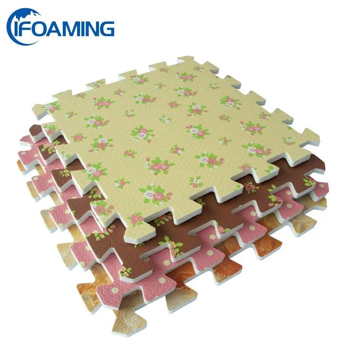 Printed Flowers Interlocking Floor Tiles Customized Foam Mats Eva - Buy ...