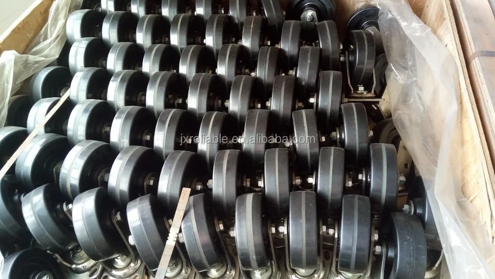 High Load Rubber Coated Steel Hub Single Solid Hard Rubber Coated Wheel ...