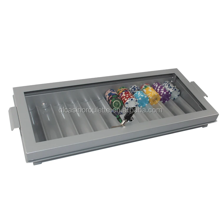 12 Rows Metal Silvery Chip Tray Casino Baccarat Texes Customize Luxury ...