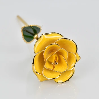 Custom 24k Gold Plated Yellow Artificial Rose Flower For Sale - Buy ...