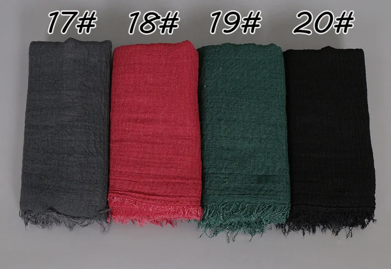 Bs414# Hot Sale Crinkle Scarfs For Muslim Islamic Clothing 85 Color Big ...
