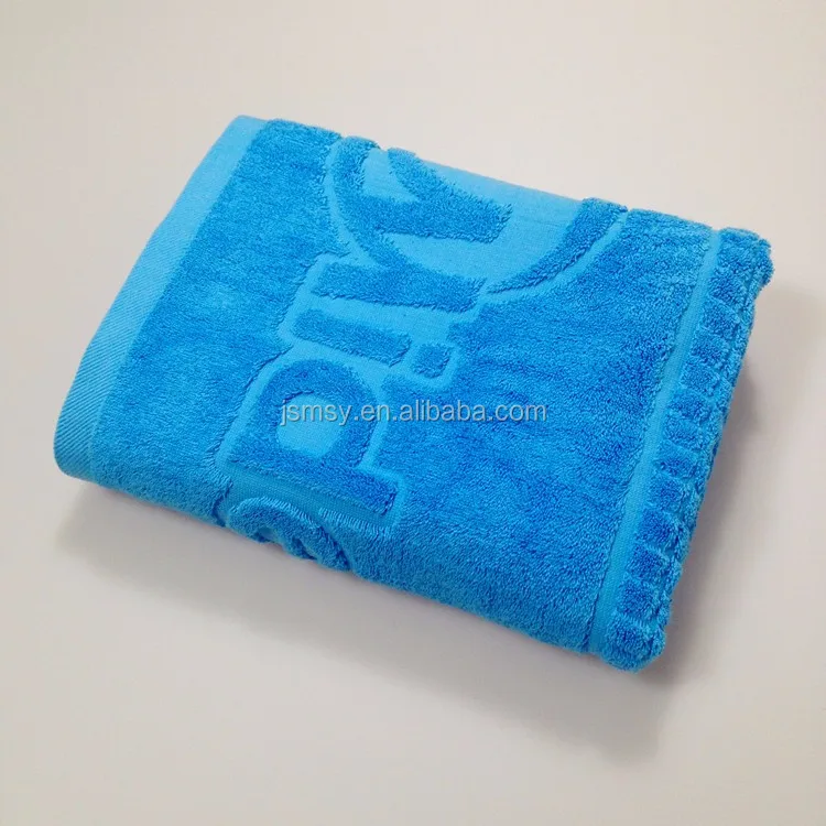 Customized Color 100% Cotton Jacquard Beach Towel Custom Embossed Logo ...