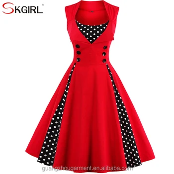 Alibaba Clothing Manufacturer Red Color Knee Tea Length Boutique Party ...