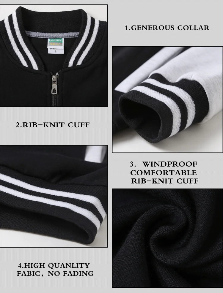 Zip Up Baseball Jersey Uniform For Outdoor Sports Winter Coats Varsity ...