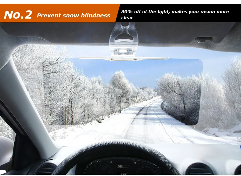 2 In 1 Hd Vision Eye Protection Anti-dazzle Mirror Car Windshield Anti ...