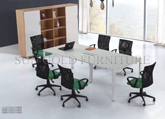 Modern Conference Table with Power Socket - Wood Style