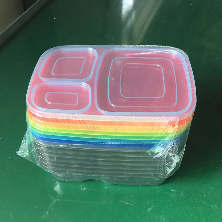 Bpa Free3 구획 플라스틱 식품 식사 준비 도시락 용기점심 도시락 Buy 점심 상자 플라스틱 3 구획 식품 용기