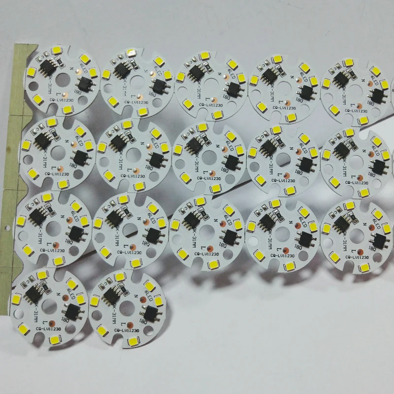 Customized 3w Led Pcb Board For Bulb Light With 31 Mm Diameter - Buy ...