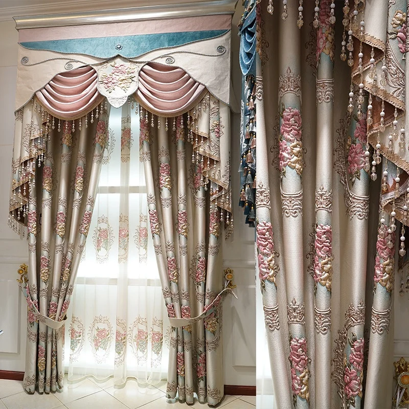 Chinese Supplier European Luxury 3d Embossed Window Curtains - Buy 3d ...