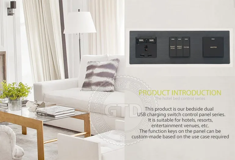 15b Series Luxury Hotel Bedside Wall Intelligent Push Button Switch ...