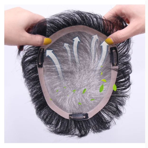 Clip On Wig Clips Low Density Toupee Asian Men Toupee Clip On Human ...
