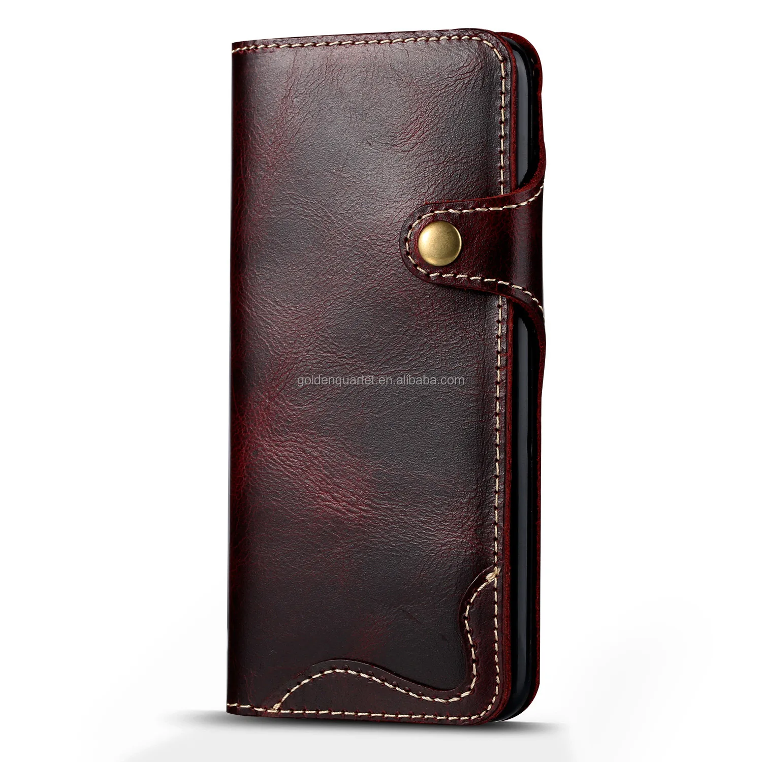 Real Leather Mobile Phone Wallet Case Leather Flip Wallet Cover Smart ...