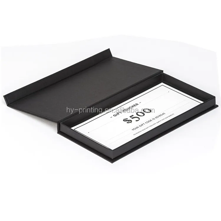 Custom Design Black DL Voucher Style Gift Boxes for Craft