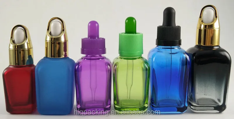 Blue Black 1 Oz 30 Ml 50ml Gradient Square Serum Dropper Bottle With ...