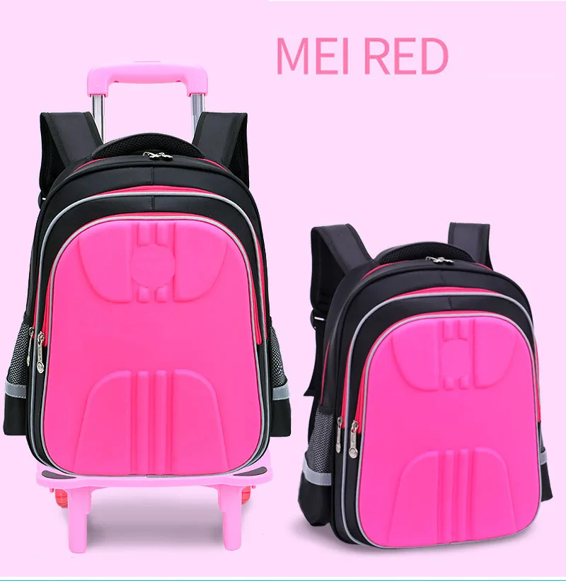 Waterproof Rolling Backpack For Girls With Pencil Case&lunch Bag ...