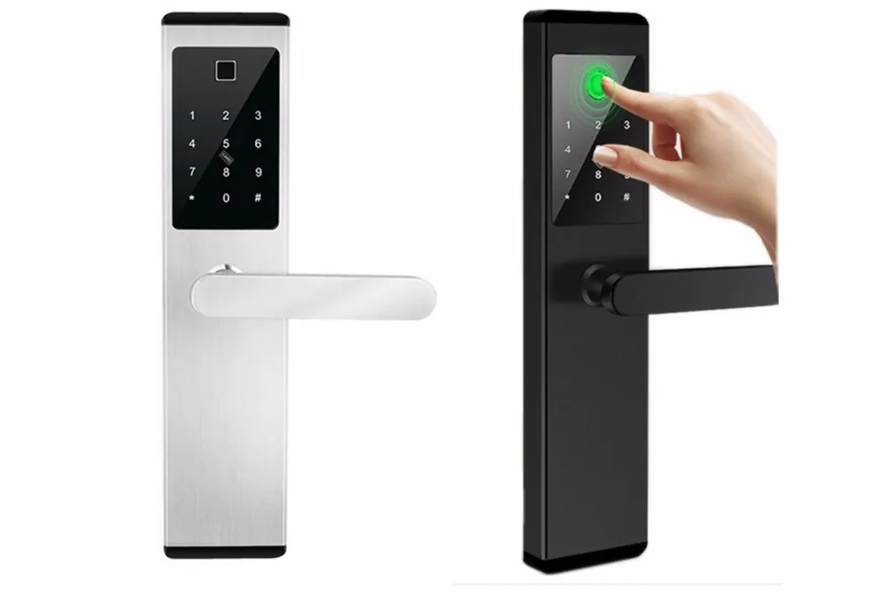 Hotel Bluetooth Fingerprint Handle Smart Door Lock With Password Card ...
