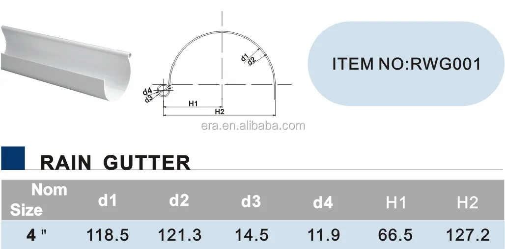 Era 110mm Pvc Rainwater Pipe Fitting Flow Gutter With Kitemark ...