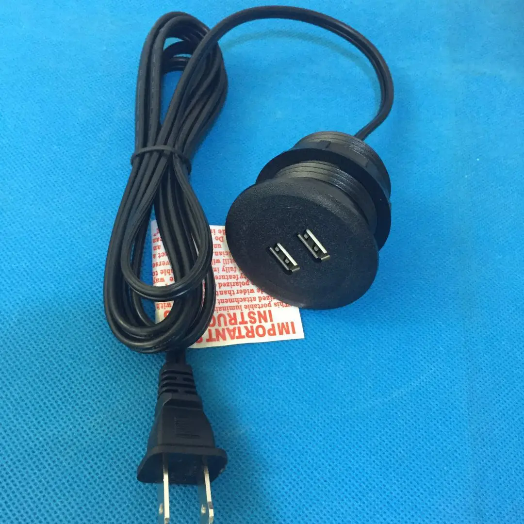 White And Black Mini Round Desk Dual Usb Charging Socket / Round Desk ...