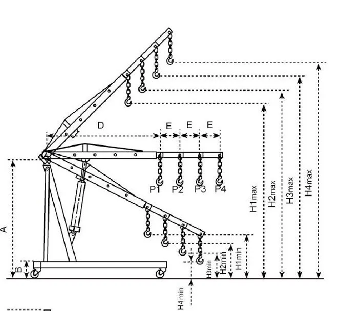 Portable 1 Ton 2 Ton Hydraulic Engine Hoist & Crane for Lifting ...
