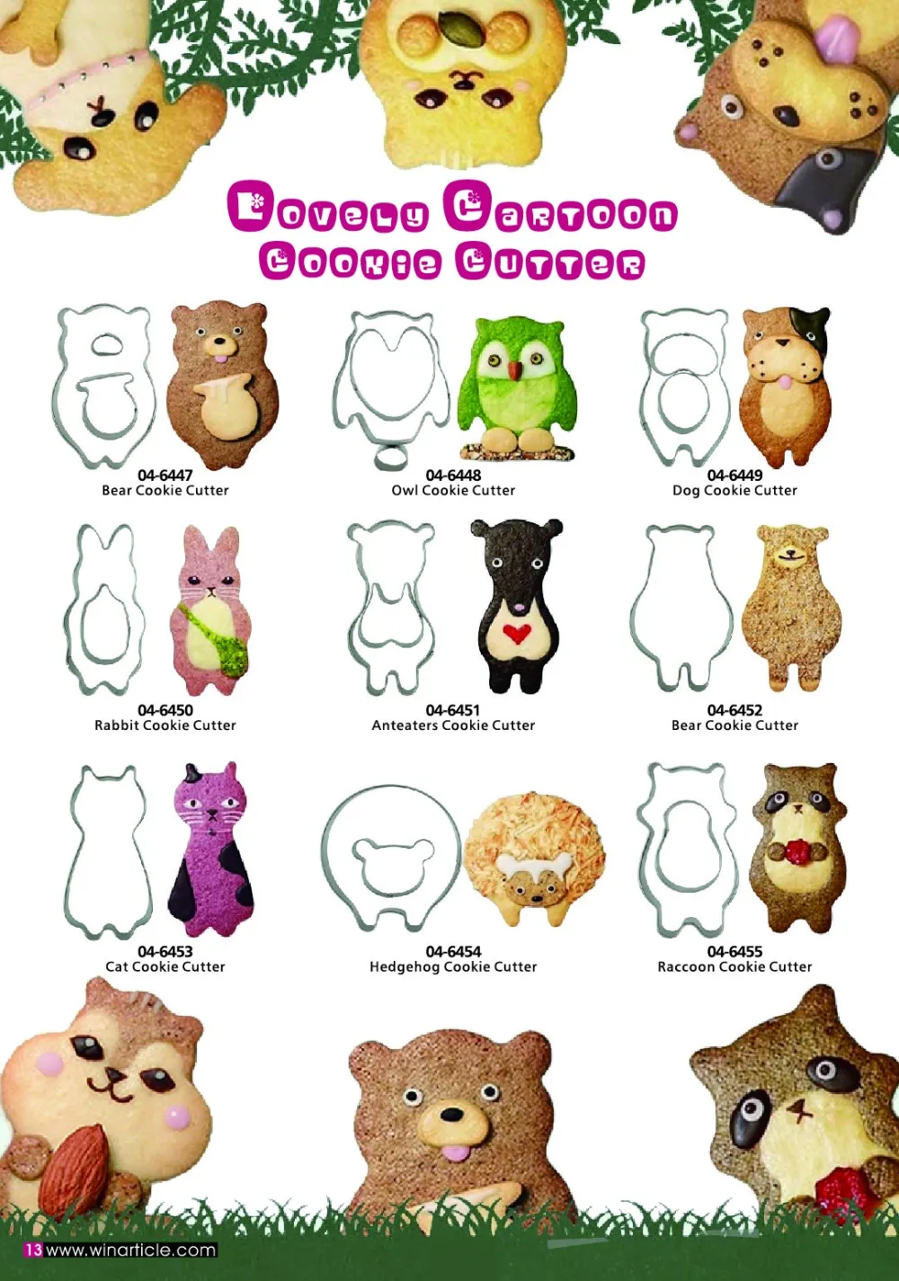 Cartoon Lovely Cartoon Animal Stainless Steel Metal Biscuit Mould ...