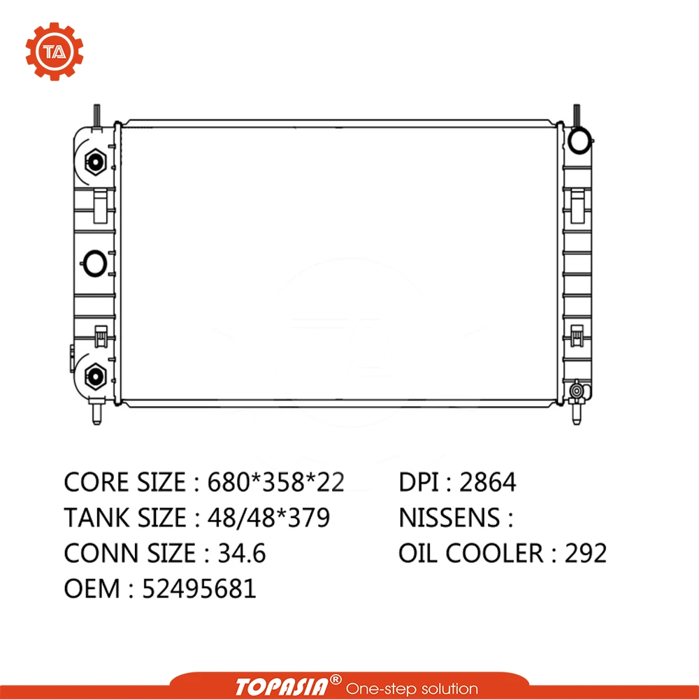 Topasia Radiator Assembly For Chevrolet 08-12 Malibu 2.4l 3.6l L4 V6 ...