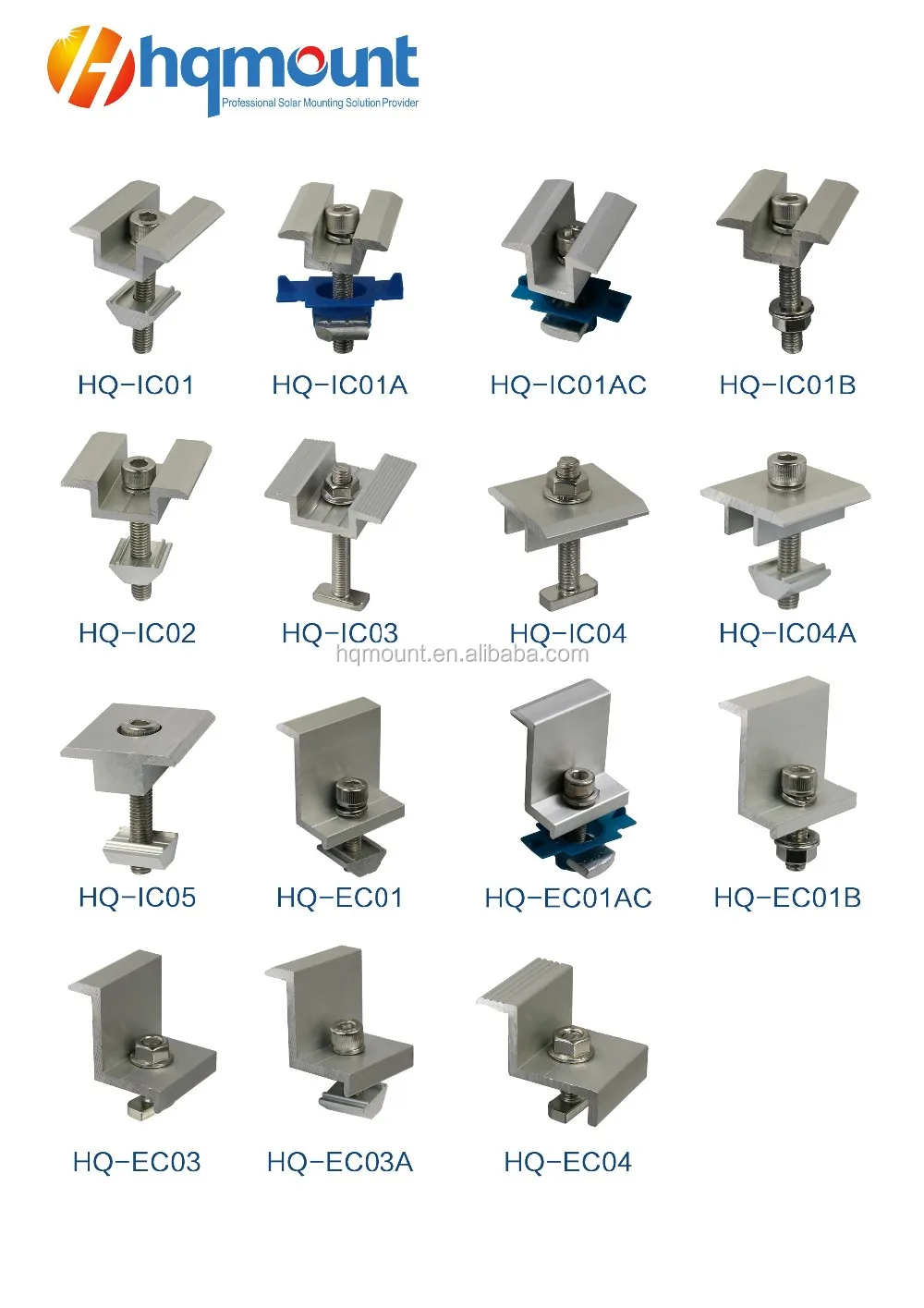 Aluminum Framed Solar Panel Mounting End Clamp Racking System - Buy ...