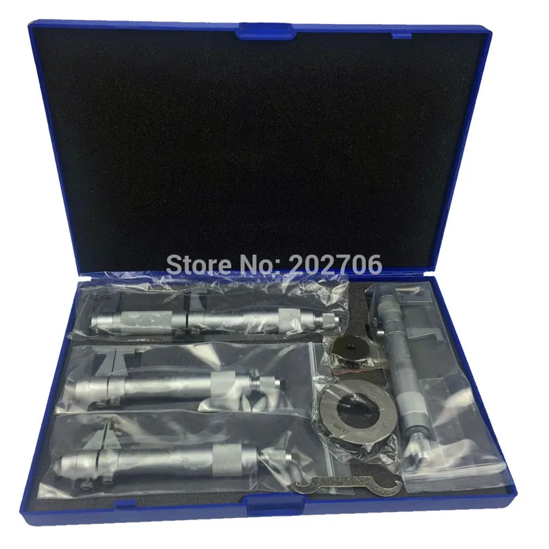Inside Micrometer Set 25-200mm - 7pcs Internal Measuring Tool with 0 ...