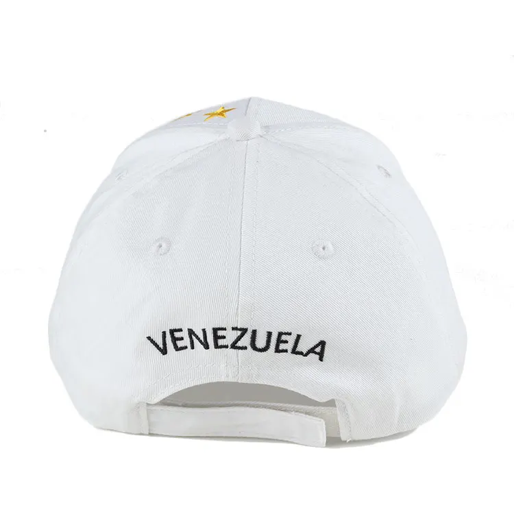 Custom Made Venezuela Embroidery Baseball Cap - White