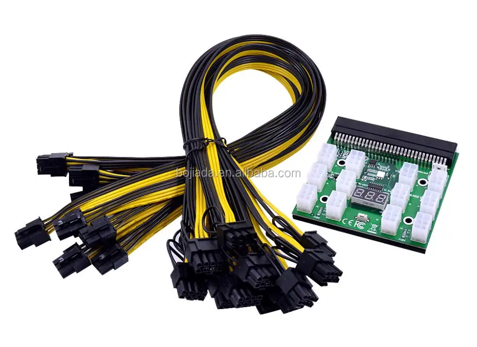 12 Port Pcie 6pin 12v Power Supply Breakout Board With 12 Pcs Pcie 6pin ...
