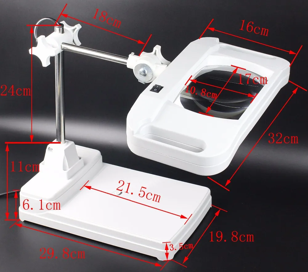 Desk Magnifier With Light,Desk Laboratory Magnifier Lamp,Led Magnifying ...