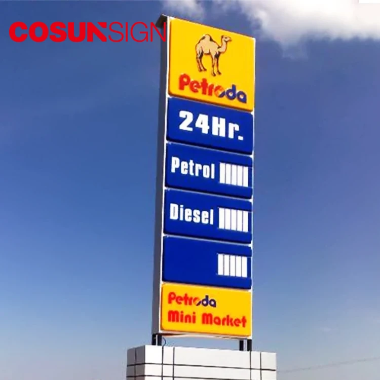 Outdoor Gas Station Pylon Sign Led Pricing Display Board - Buy Digital ...