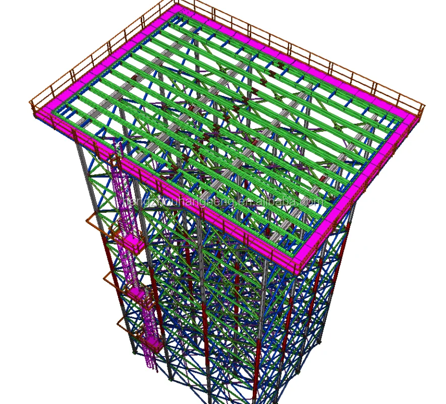 Steel Structure Elevated Water Tank Tower With Frp Or Metal Panel Type ...