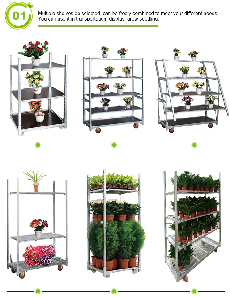 Greenhouse Flower Plant Nursery Trolley Cart With Led Light - Buy ...