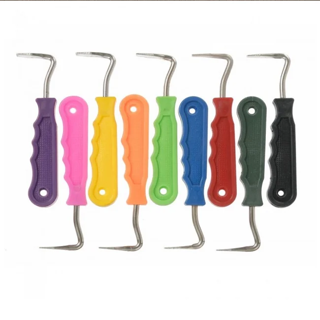 Metal Hoof Pick with EZ Grip Poly Handle for Hoof Trimming