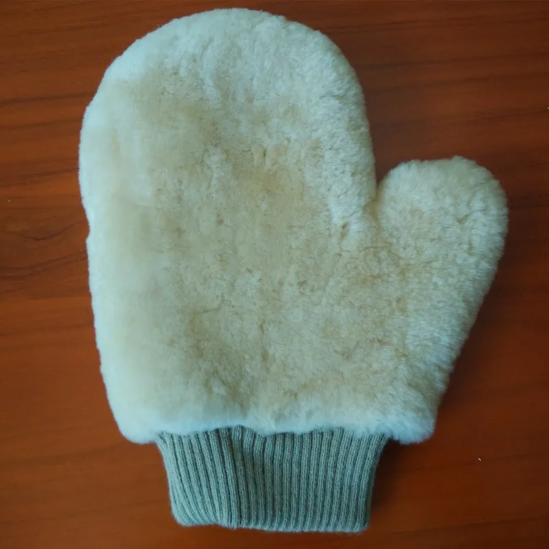 Super Soft Real Merino Sheep Fur Wash Mitt Car Wash Mitts Sheepskin Dusting Mitt - Buy Fur Wash ...